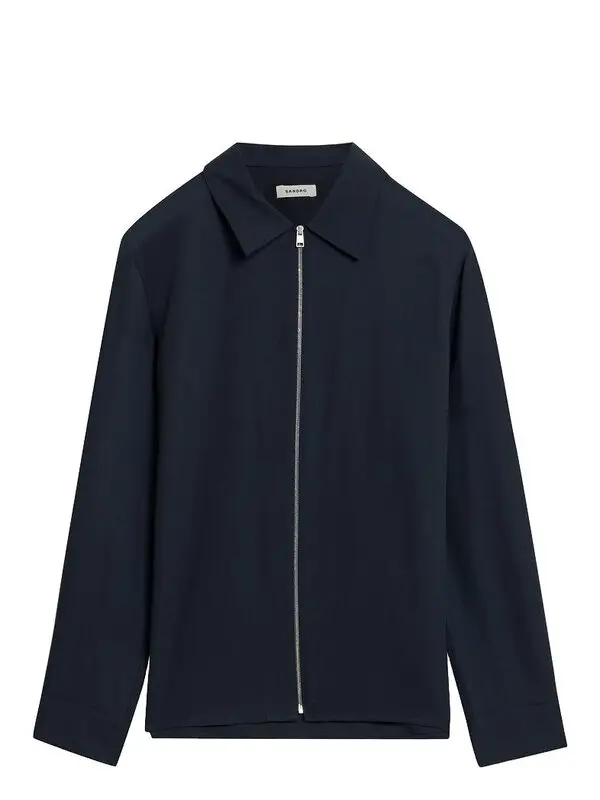 Sandro Crepe Jacket - Midnight Blue