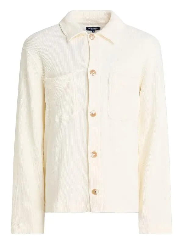 Frescobol Carioca Pedro Waffleknit Cotton Overshirt - Ivory
