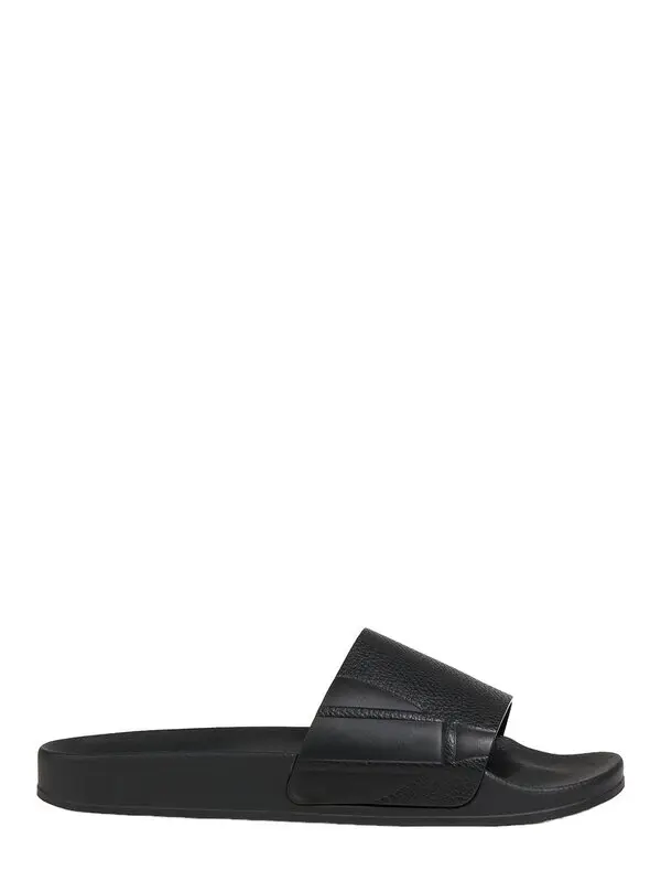 Frescobol Carioca Humberto Pebbled-leather Slides - Black