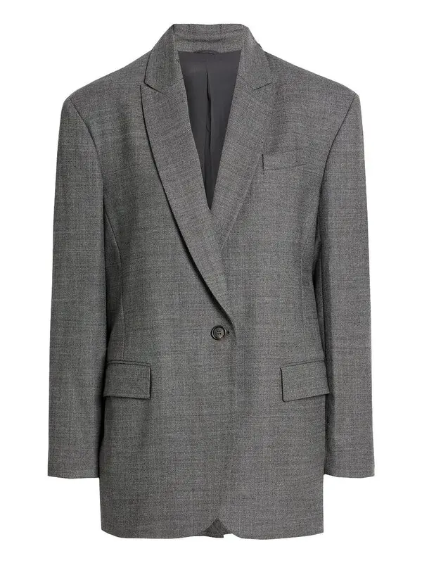 Brunello Cucinelli Wool-blend Blazer - Dark Gray