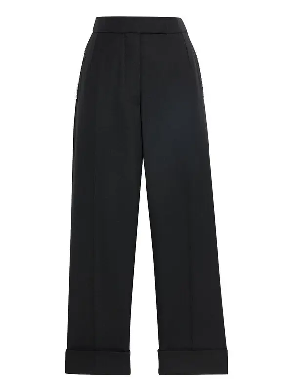 Thom Browne Cropped Wool-twill Straight-leg Pants - Black