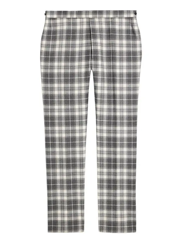 Thom Browne Checked Wool-twill Pants - Anthracite