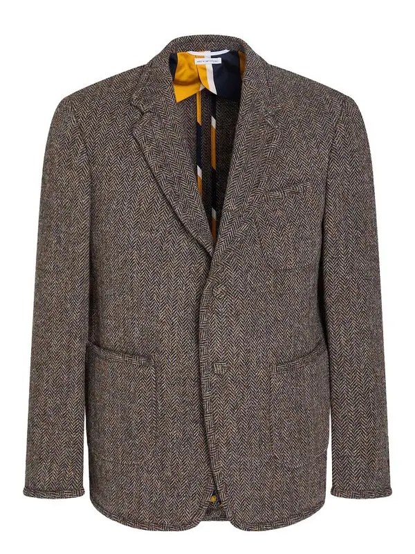 Thom Browne Herringbone Wooltweed Blazer - Brown