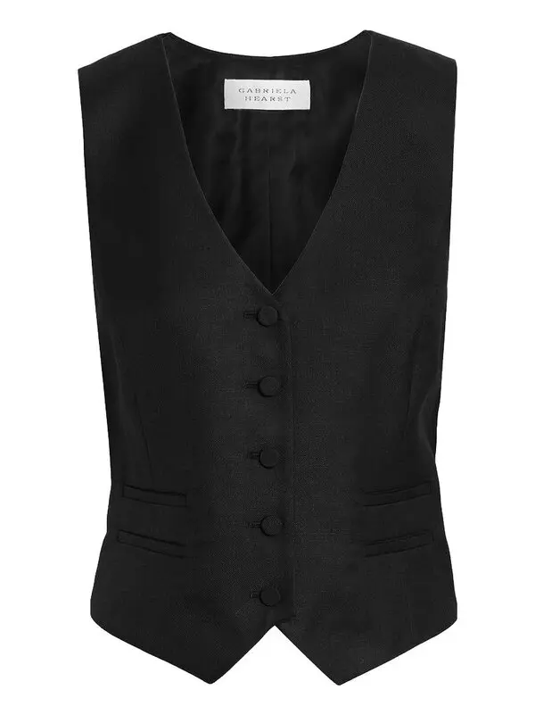 Gabriela Hearst Coleridge Wool-blend Twill Vest - Black