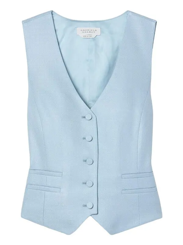 Gabriela Hearst Coleridge Wool-blend Twill Vest - Light Blue
