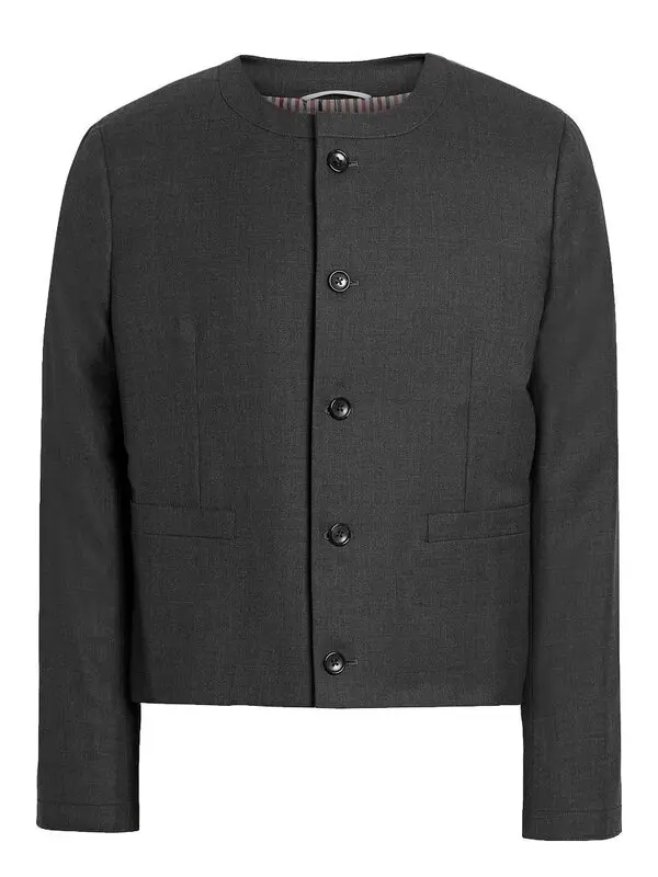 Thom Browne Wool-twill Jacket - Dark Gray