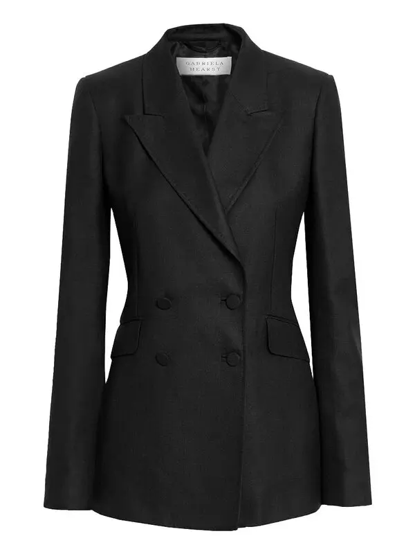 Gabriela Hearst Stephanie Wool, Silk, And Linen-blend Twill Blazer - Black