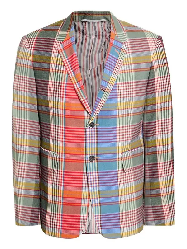 Thom Browne Checked Wool Blazer - Red