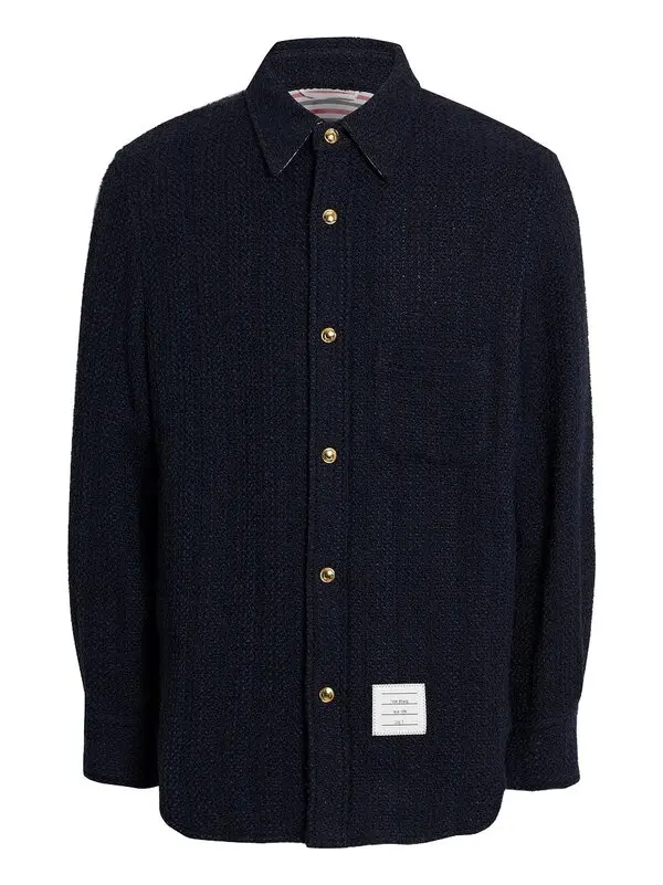 Thom Browne Cotton-blend Tweed Jacket - Navy