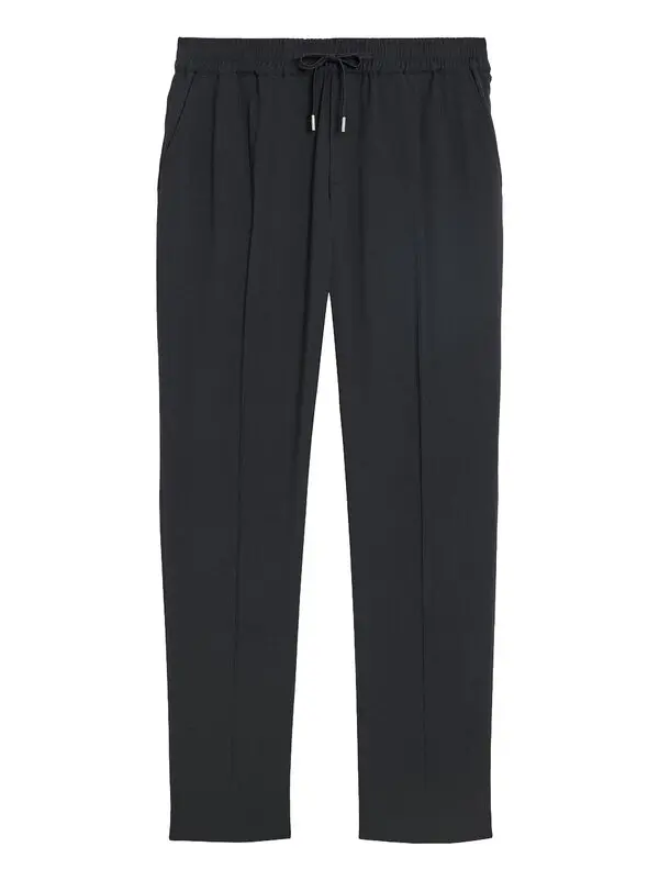 Sandro Tapered Woven Drawstring Pants - Dark Gray