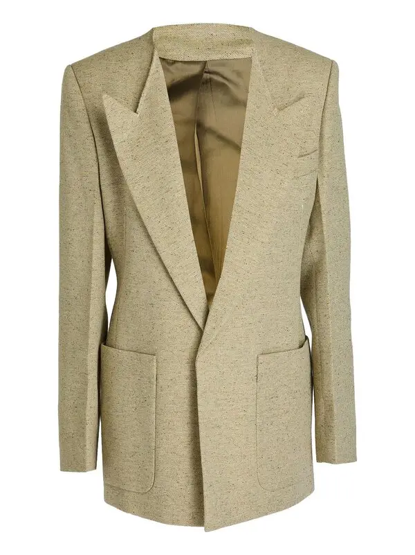 Victoria Beckham Donegal Wool-blend Tweed Blazer - Sage Green