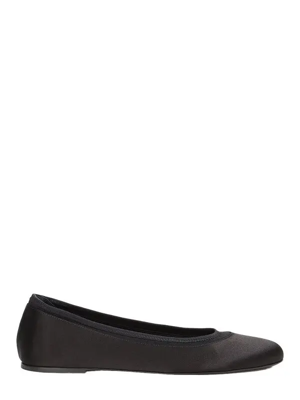 Loulou De Saison Frano Satin Ballet Flats - Black