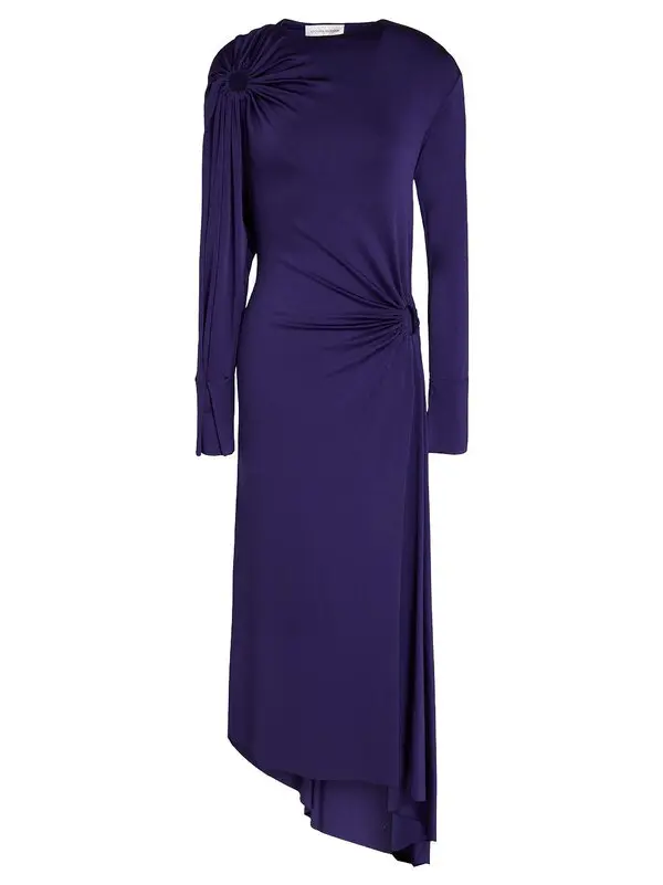 Victoria Beckham Asymmetric Embellished Maxi Dress - Dark Purple