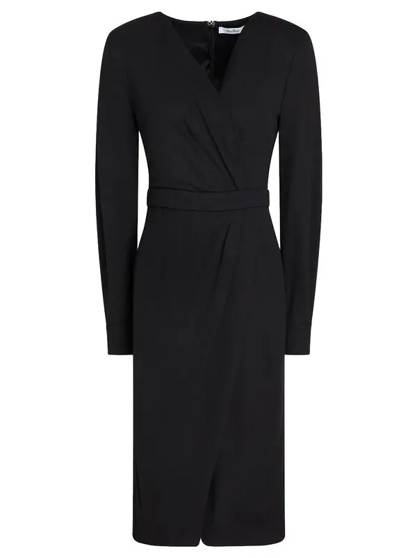 Max Mara Virtus Wrap-effect Jersey Dress - Black