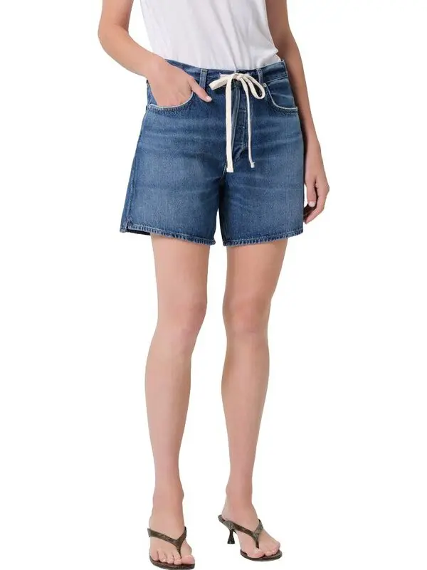 Citizens Of Humanity Brynn Drawstring Denim Shorts - Avant Mid/dark Indigo