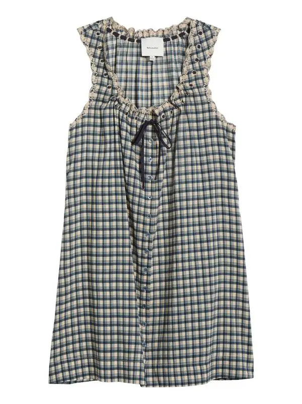 REFORMATION Holly Plaid Nightgown - Beacon Check