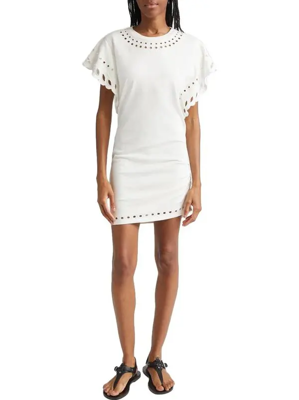 Isabel Marant Orlane Eyelet Trim Cotton Dress - Ecru