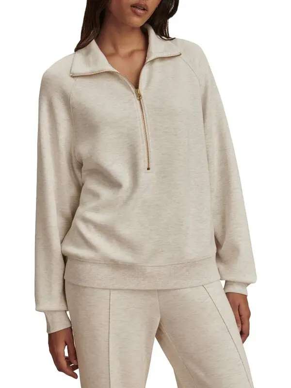 Varley Selene Half Zip Sweatshirt - Ivory Marl