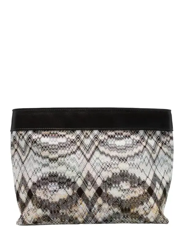 Missoni Patterned Trim Shoulder Bag - Brown