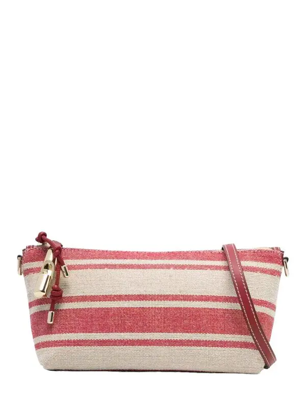 Furla Striped Shoulder Bag With Padlock - Red