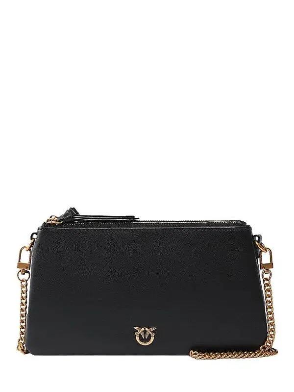 Pinko Double Mini Leather Shoulder Bag - Zq