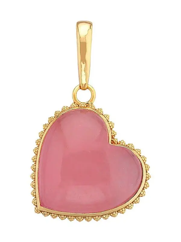 CAPUCINE DE WULF Love Mother Of Pearl Heart Charm - Pink