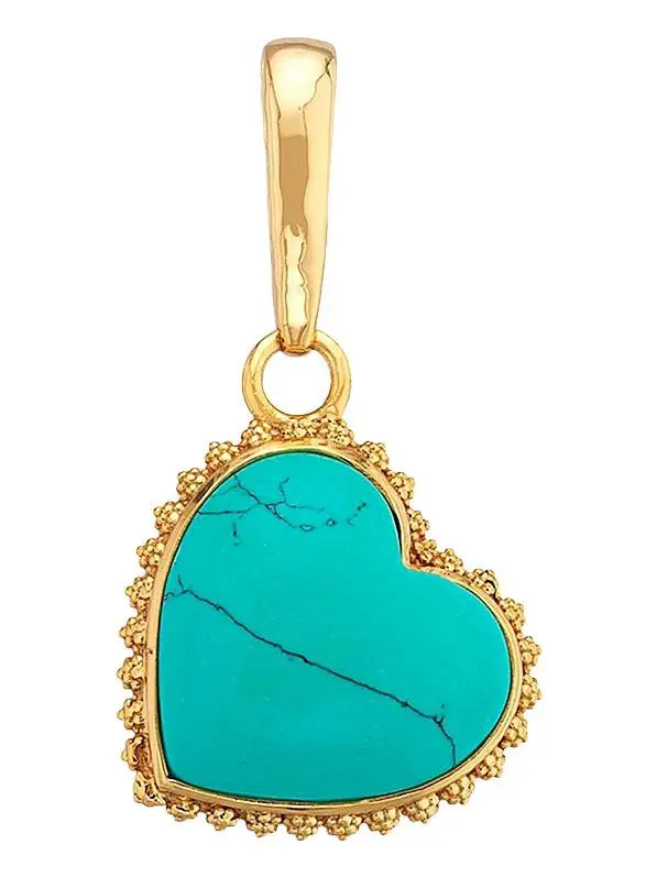 CAPUCINE DE WULF Mother Of Pearl Heart Charm - Turquoise