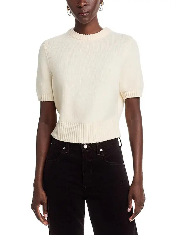 TOCCIN Elsie Short Sleeve Sweater - Ivory