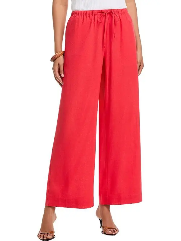 SINGLE THREAD Tie Front Pants - Tomato Red