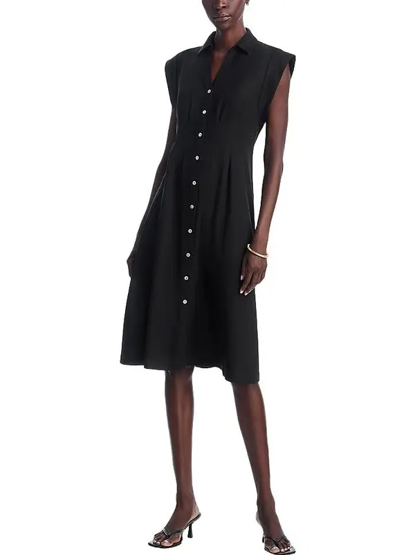 SINGLE THREAD Button Front Shirt Dress - Black