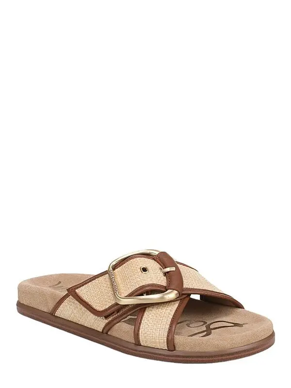 Sam Edelman Darla Crisscross Slides - Bleached Beechwood