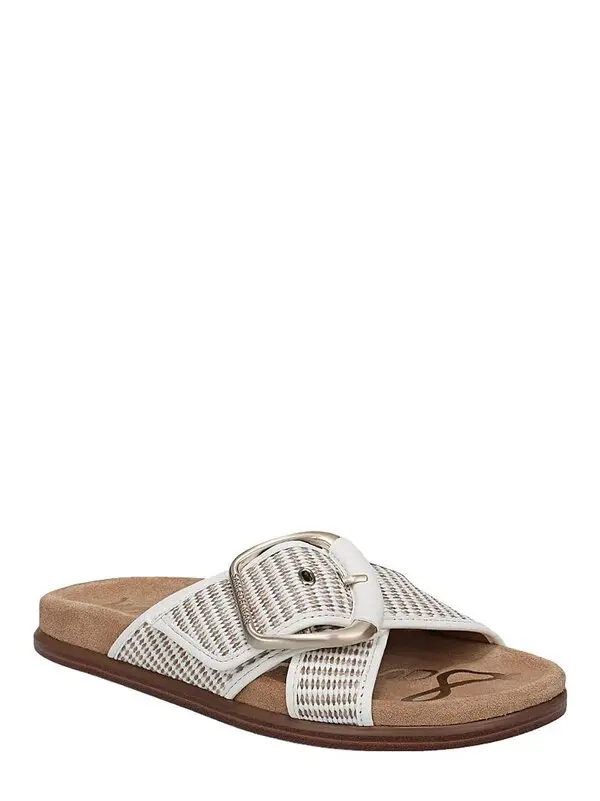 Sam Edelman Darla Crisscross Slides - Ivory Taupe