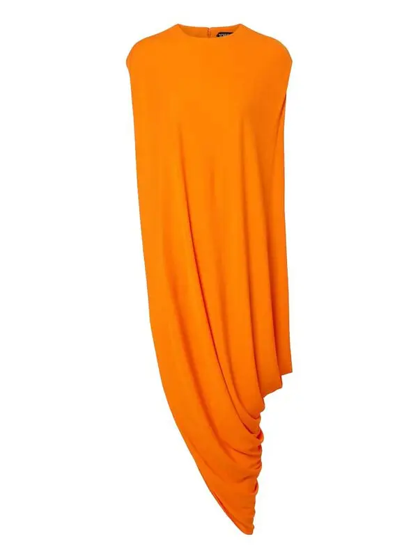TOM FORD Asymmetric Draped Crêpe Jersey Top - Orange
