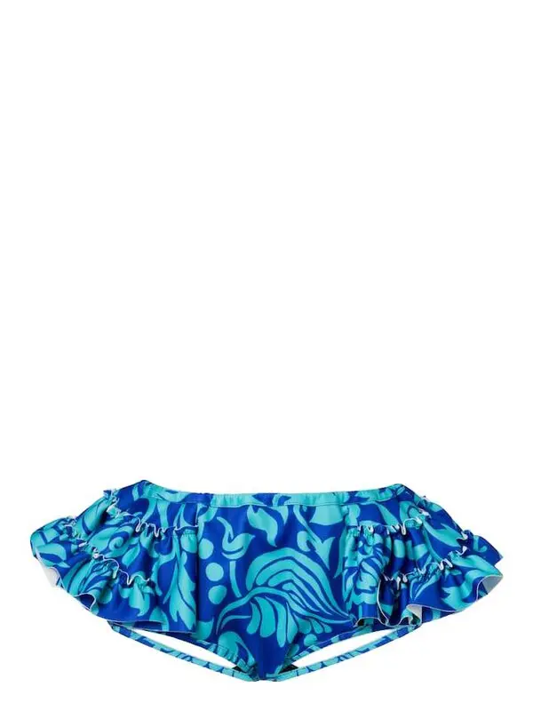Dries Van Noten Ruffled Printed Shorts - Blue