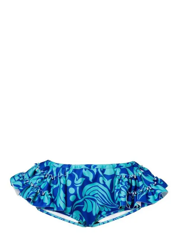 Dries Van Noten Printed Ruffled Shorts - Blue
