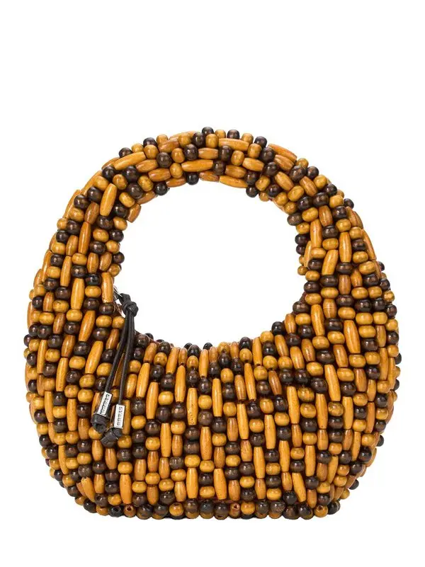 Staud Reef Beaded Bag - Multi Wood Beads