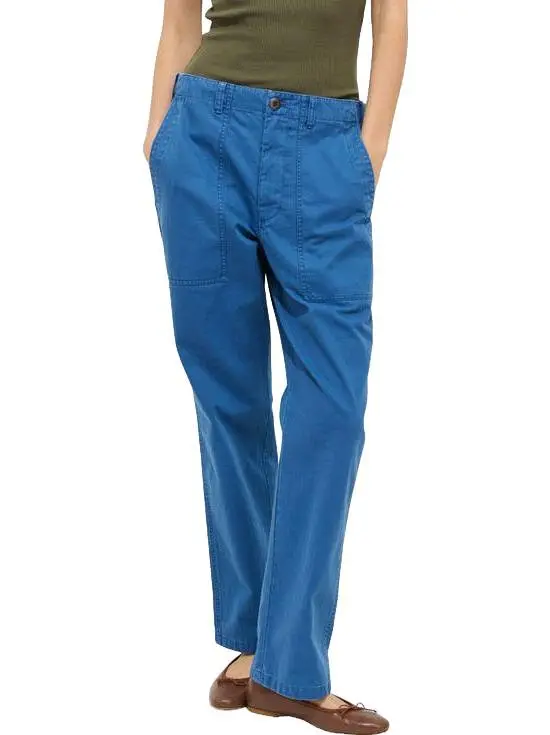 ALEX MILL Neil Straight Leg Trousers - Washed Cobalt