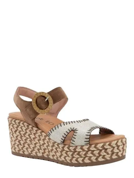 Naot Majorca Platform Sandal - Brown Cedar/raffia