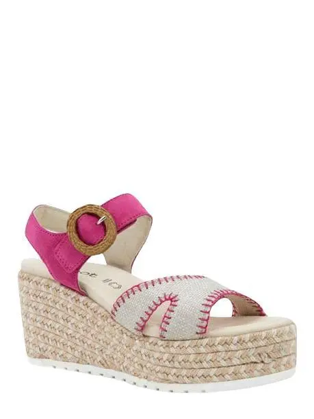 Naot Majorca Platform Sandal - Fuchsia With Raffia