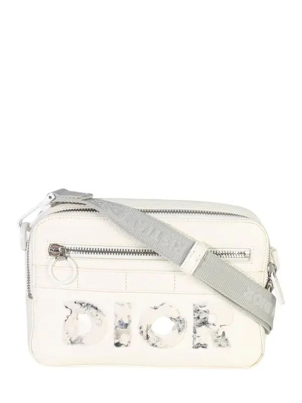 Dior X Daniel Arsham Grained Calfskin Safari Messenger - White