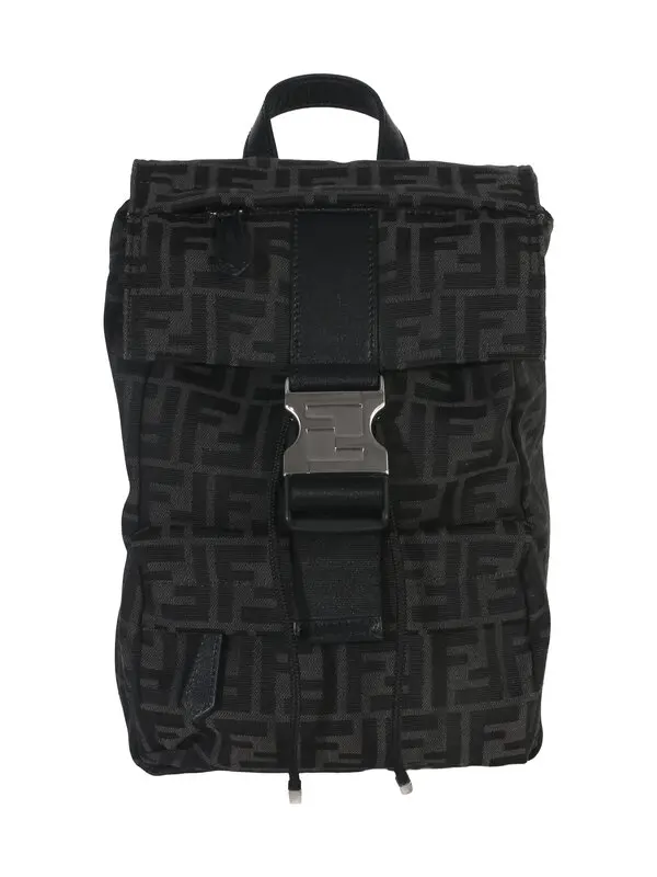 Fendi Zucca Canvas Ness Crossbody Bag - Black