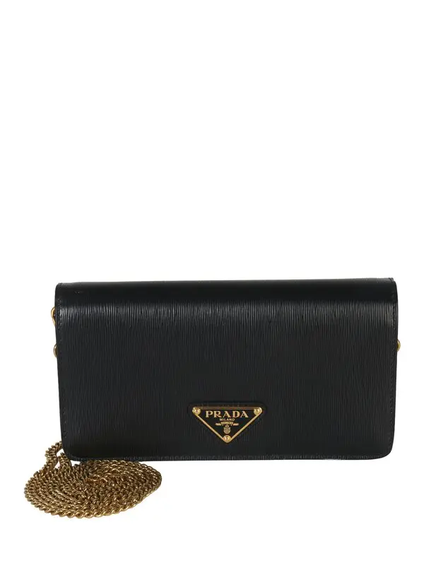 Prada Vitello Move Wallet On Chain - Black