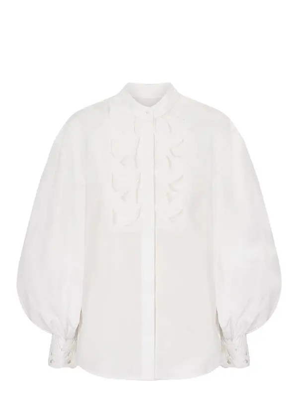 Zimmermann Luna Embroidered Cotton-poplin Blouse - Ivory