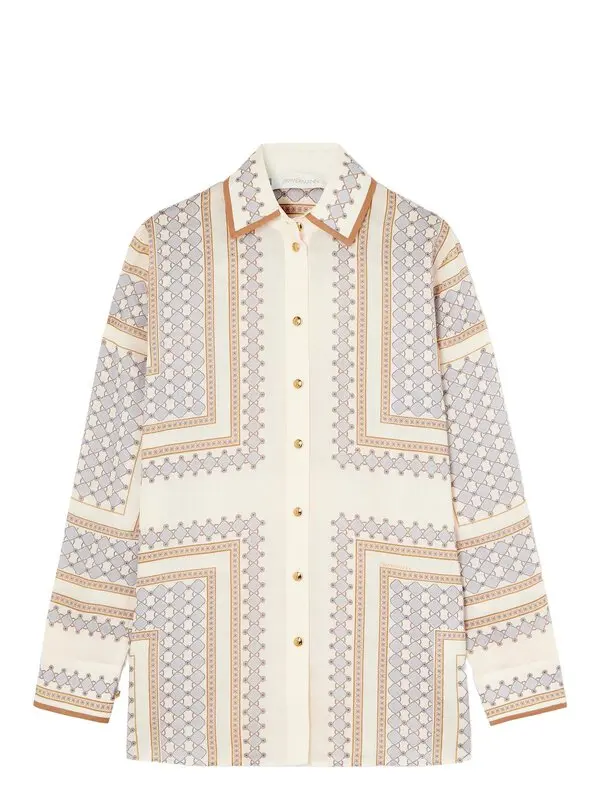 Zimmermann Printed Ramie Shirt - Cream