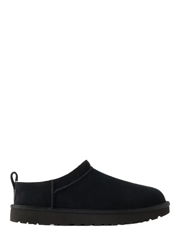 UGG Classic Micro Shearling-lined Suede Slippers - Black
