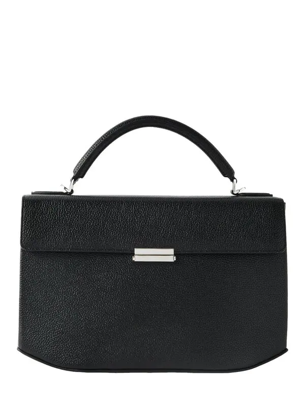 TOTEME Textured Leather Shoulder Bag - Black