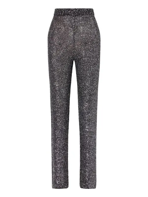 Valentino Garavani Sequined Knitted Straight-leg Pants - Black