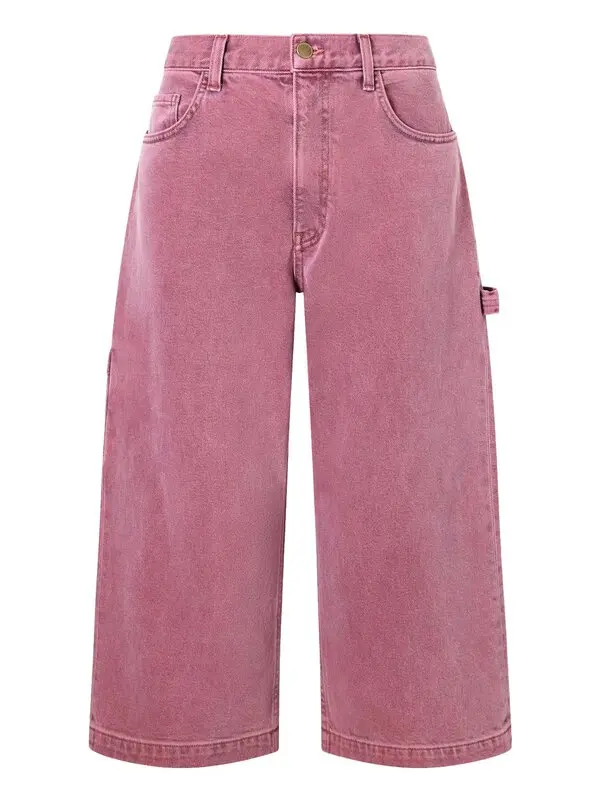 SANDERLAK Cropped Mid-rise Jeans - Pink