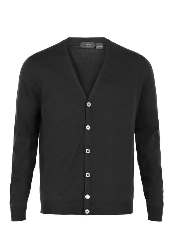 SLOWEAR Zanone Slim Fit Cardigan - Dark Grey