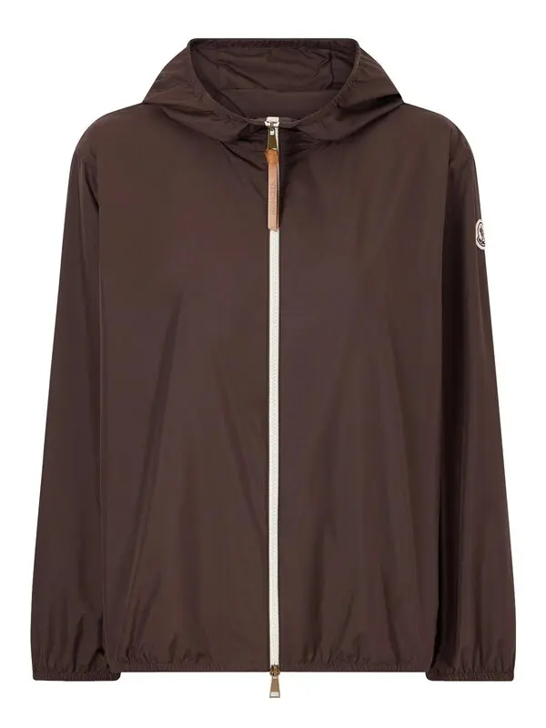 Moncler Logo-appliquéd Hooded Shell Jacket - Brown